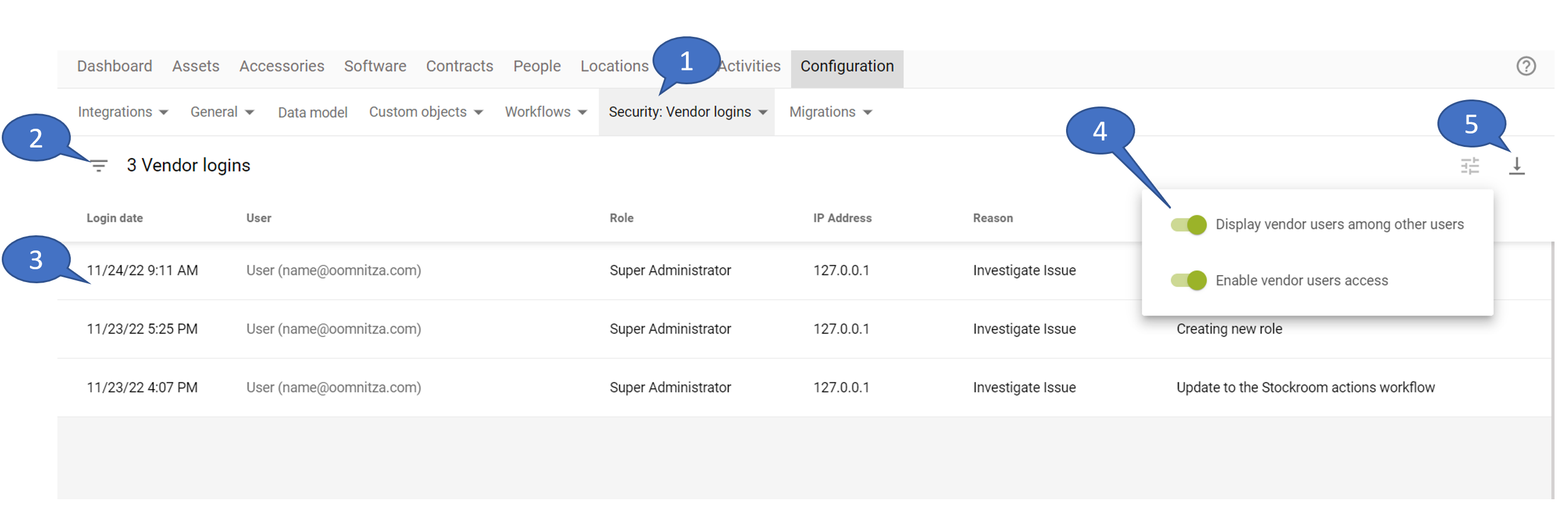 Using The Vendor Logins Page Oomnitza Documentation