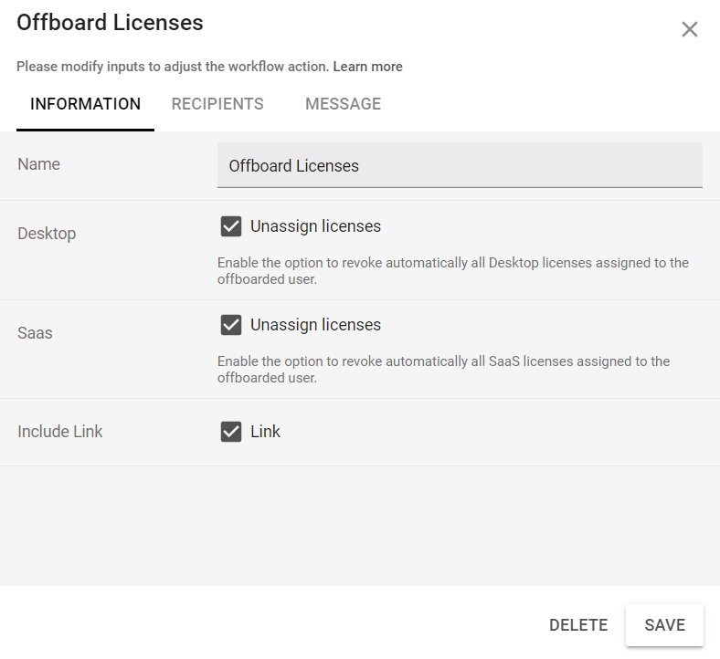 Offboard Licenses Block Oomnitza Documentation