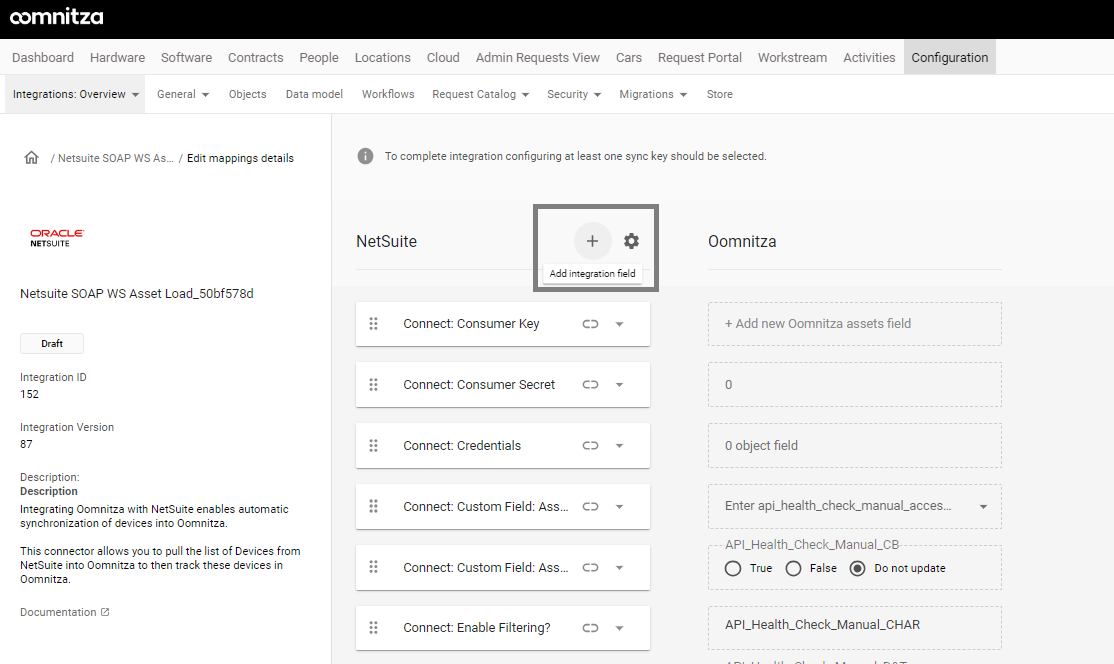Creating An Extended Integration For Netsuite Fixed Asset Management Assets Oomnitza Documentation