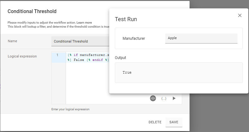 Using the Conditional Threshold block – Oomnitza Documentation