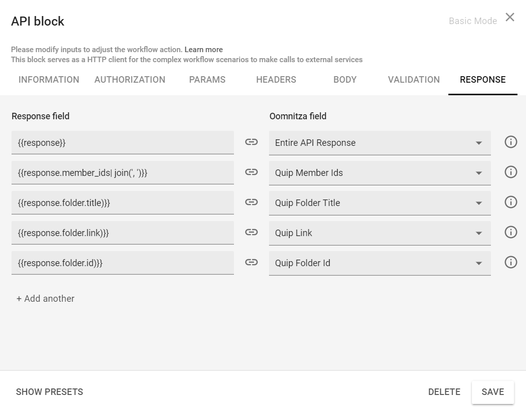 Creating Quip API workflows – Oomnitza Documentation