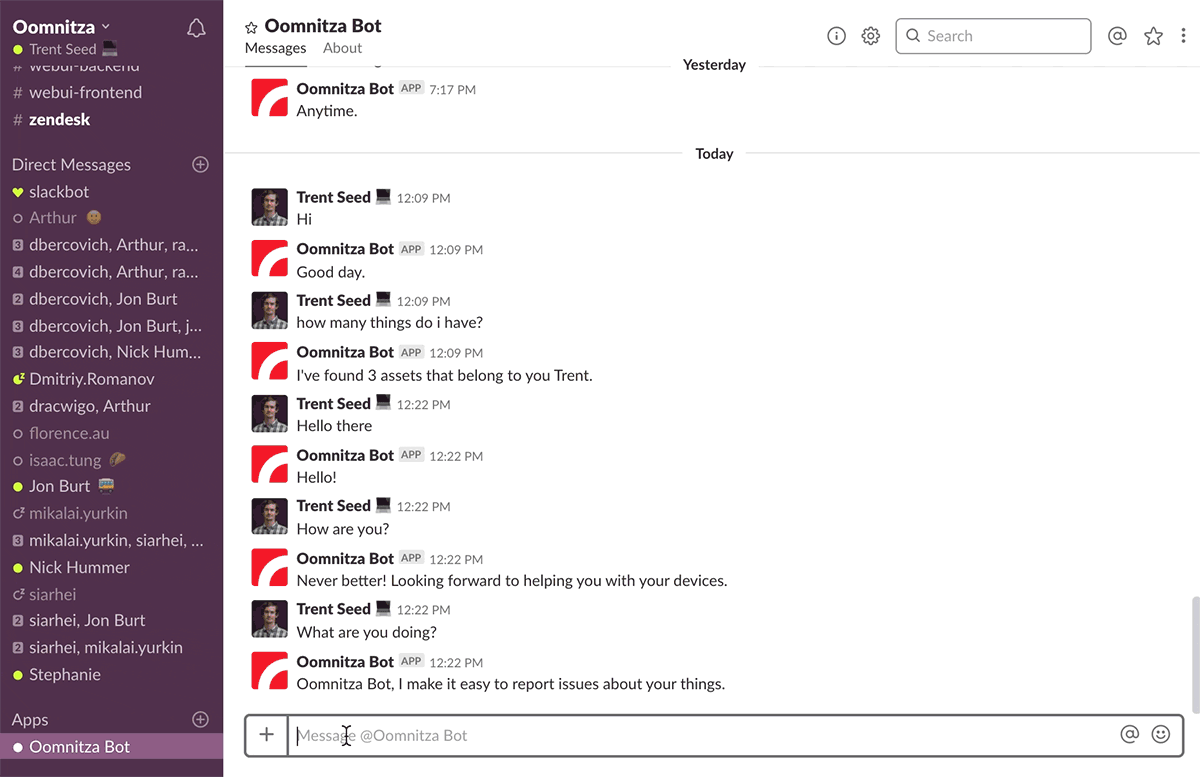 Configuring Oomnitza bot for Slack – Oomnitza Documentation